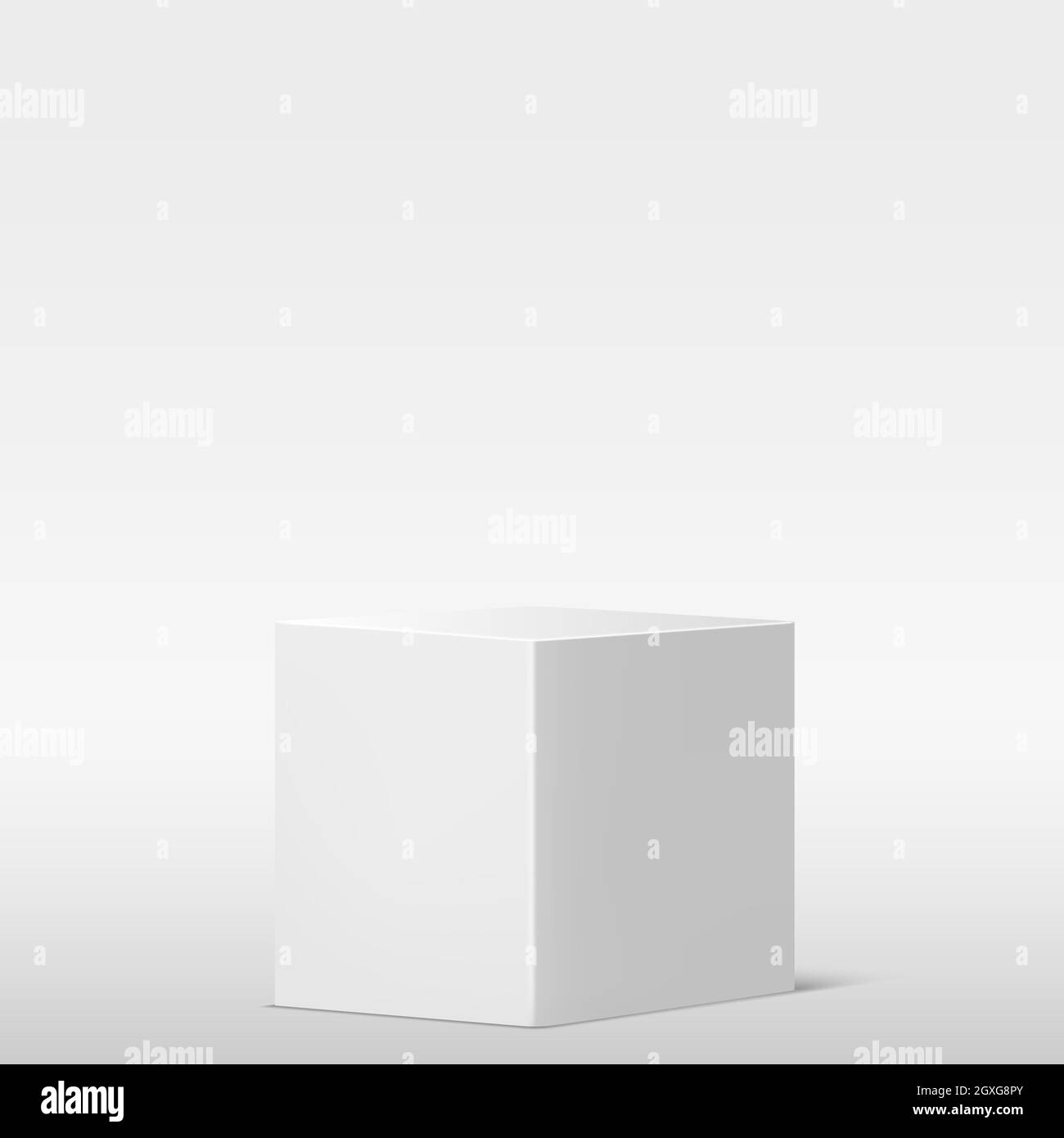Realistic gray - white studio, white cubes podium - Vector illustration ...