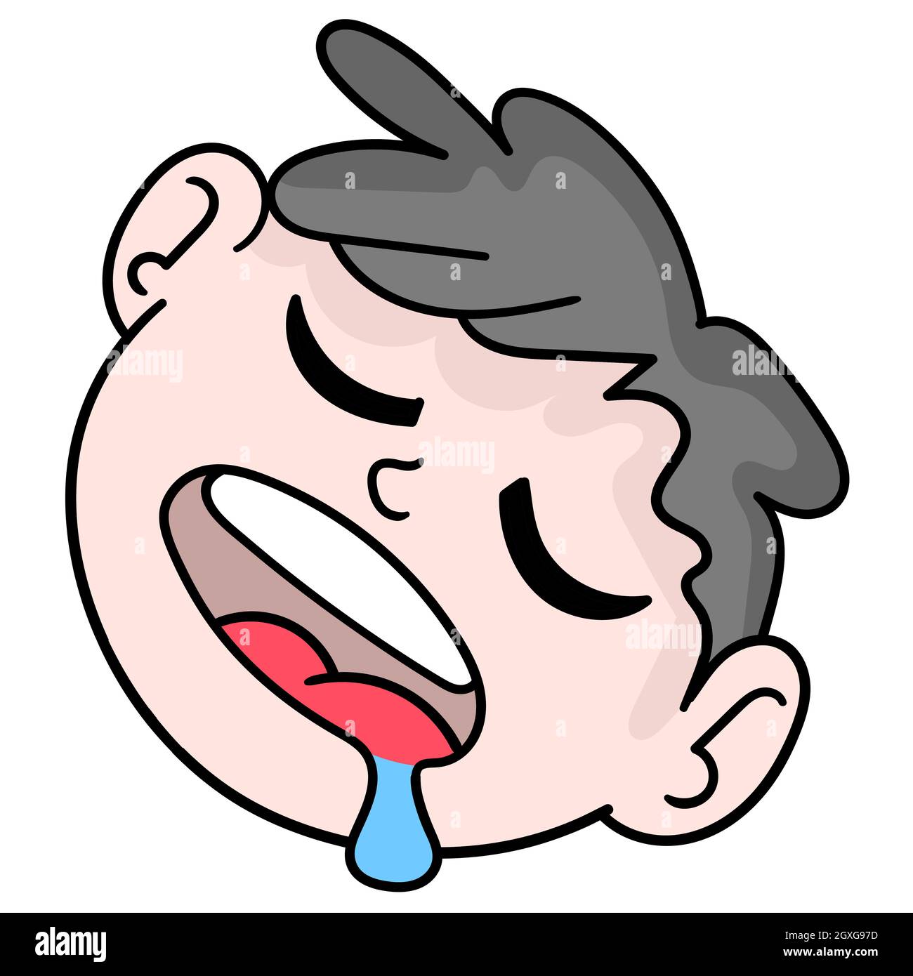 boy head was drooling sleeping soundly Stock Vector Image & Art - Alamy