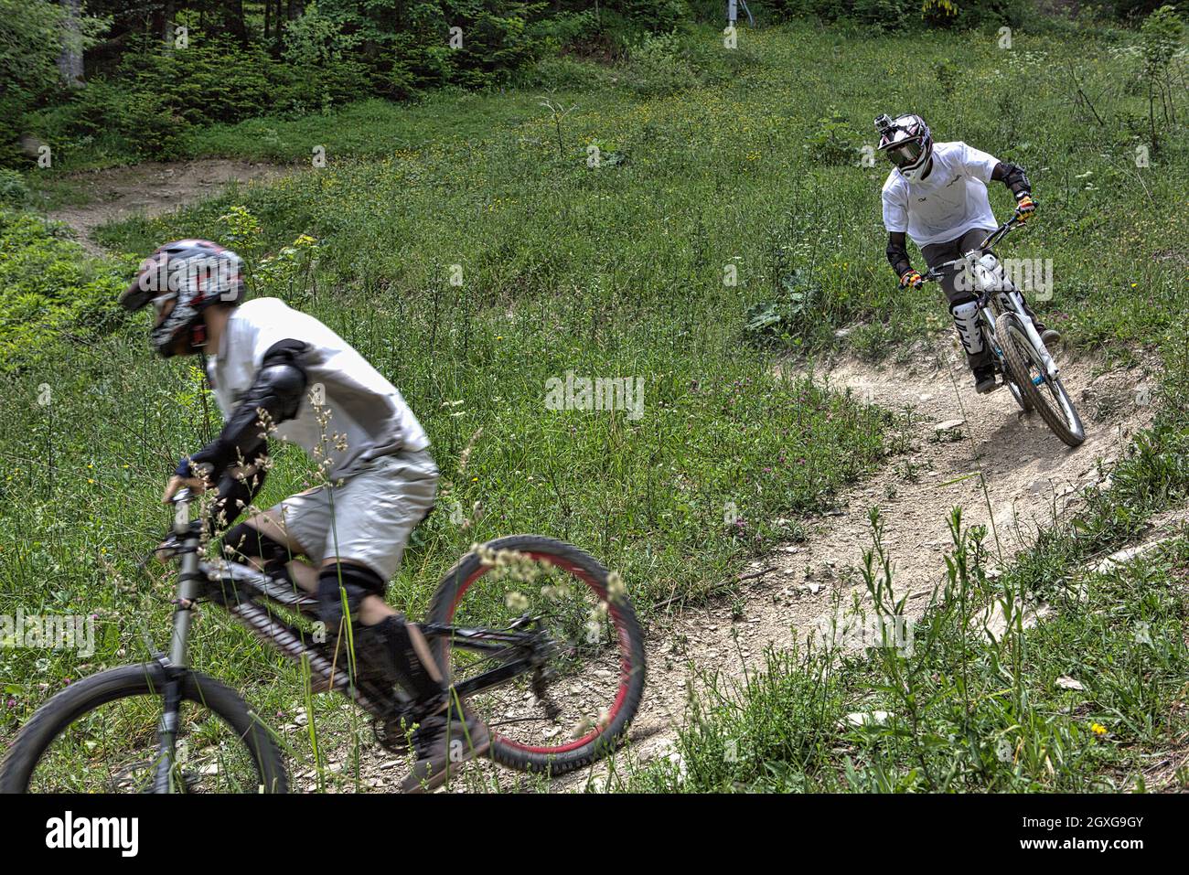 Downhill, sport, bicycle, mountain Stock Photo - Alamy