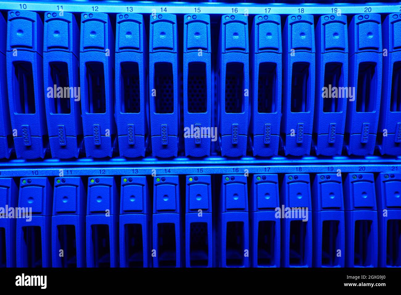 Data backup hard drives from an IT cloud backup system in a data center ...