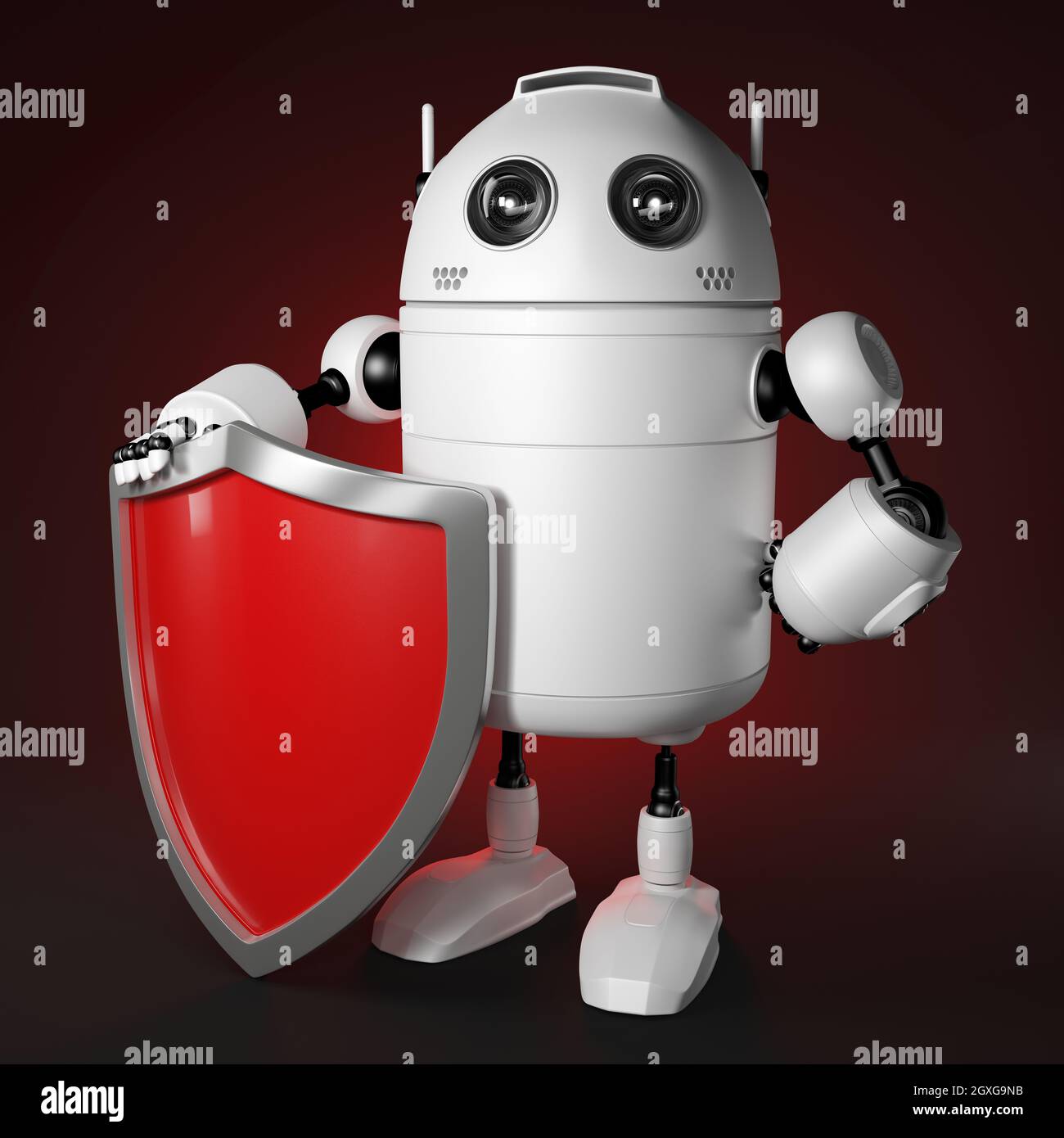Abstract robot with shield. Data protection concept Stock Photo - Alamy