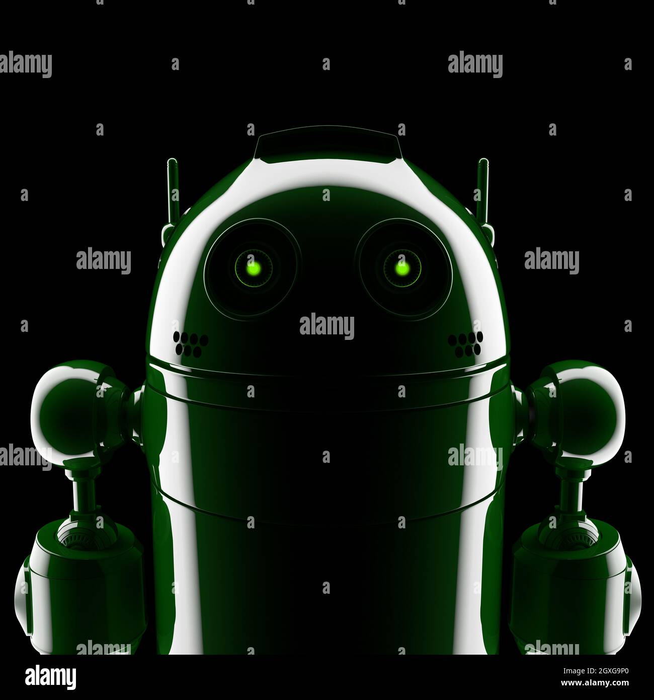 Android silhouette. On black background Stock Photo - Alamy