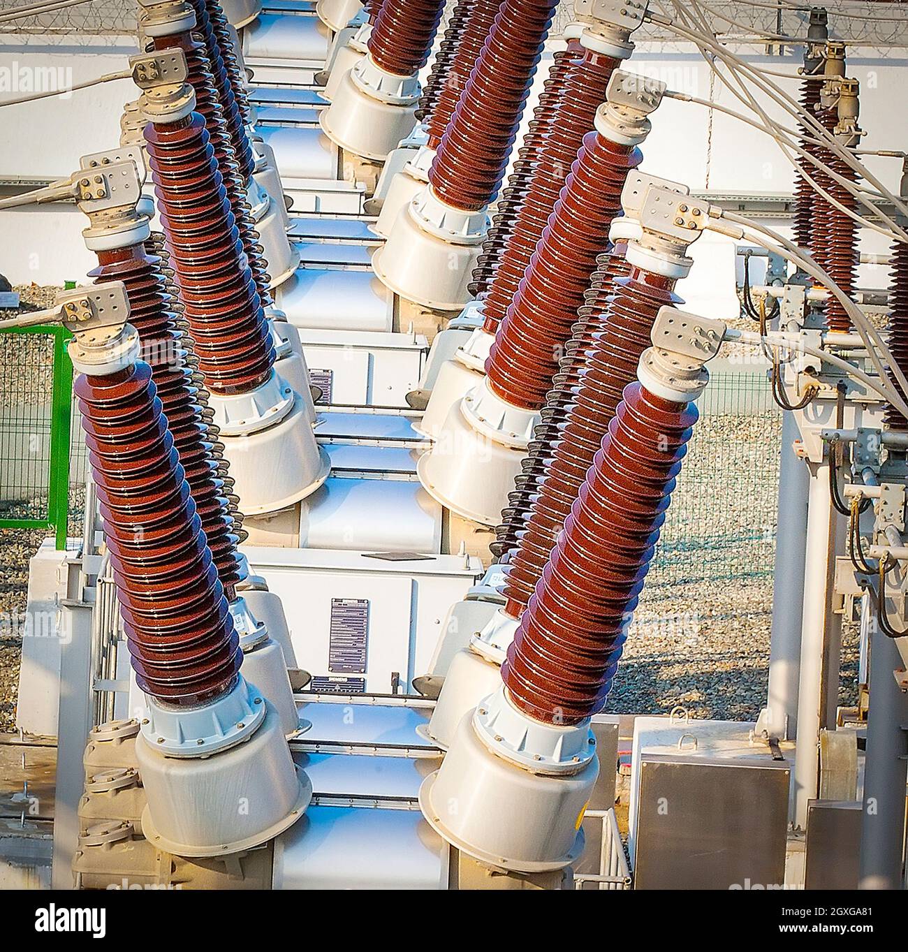 the high voltage power transformer substation. Close up Stock Photo - Alamy