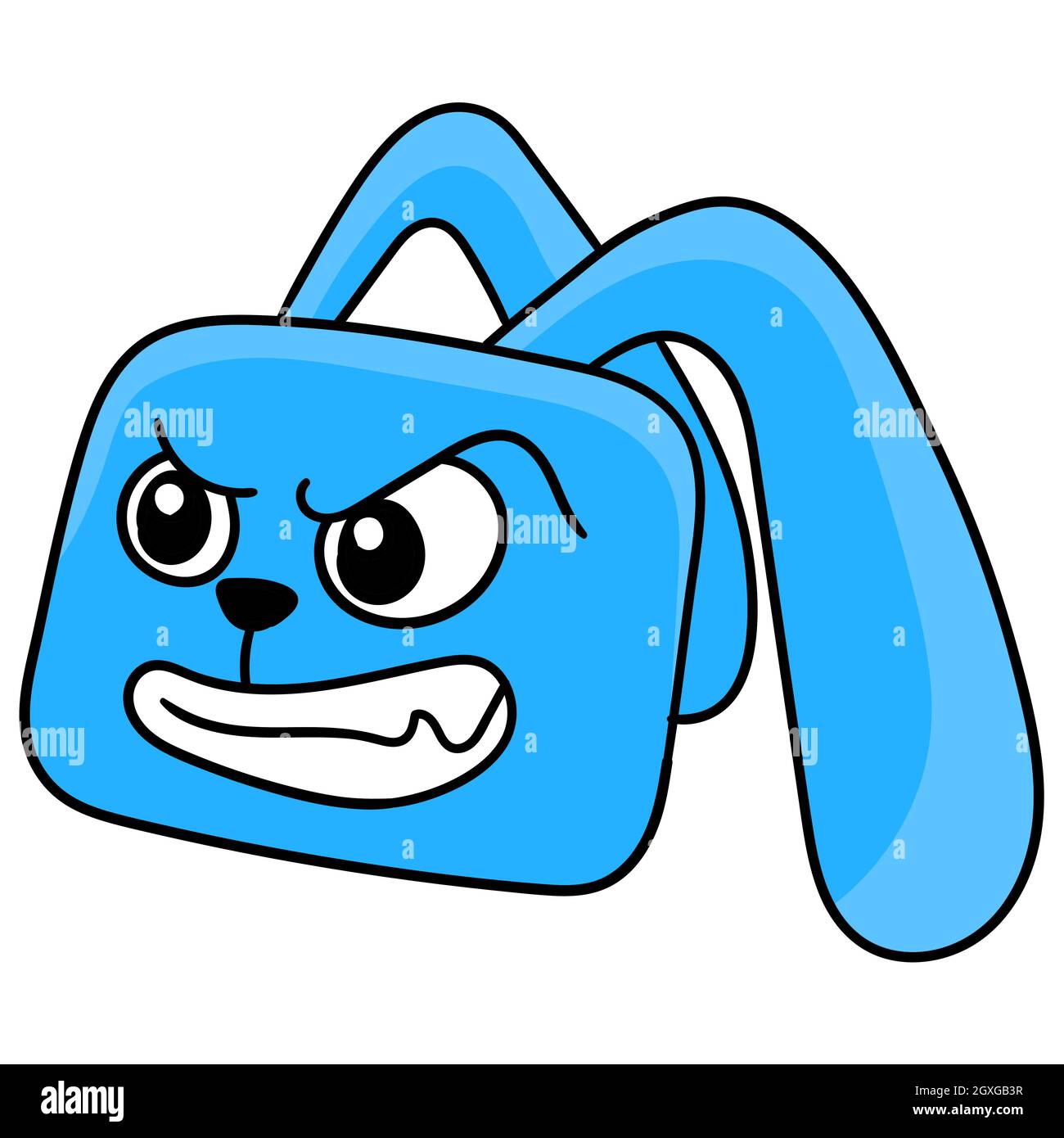blue rabbit head with angry face Stock Vector Image & Art - Alamy
