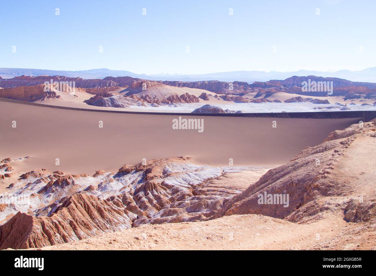 Valley of the Moon landscape, Chile. Chilean panorama. Valle de la Luna ...