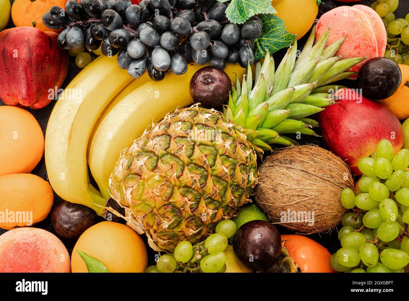 Top view tropical fruits hi-res stock photography and images - Alamy