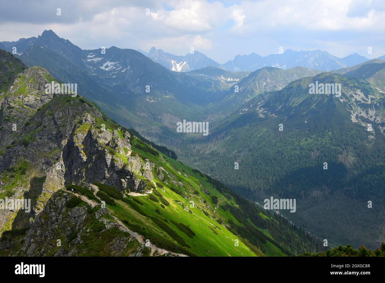 The ridgeway from mount Kasprov vrch along the polish- slovakian border ...