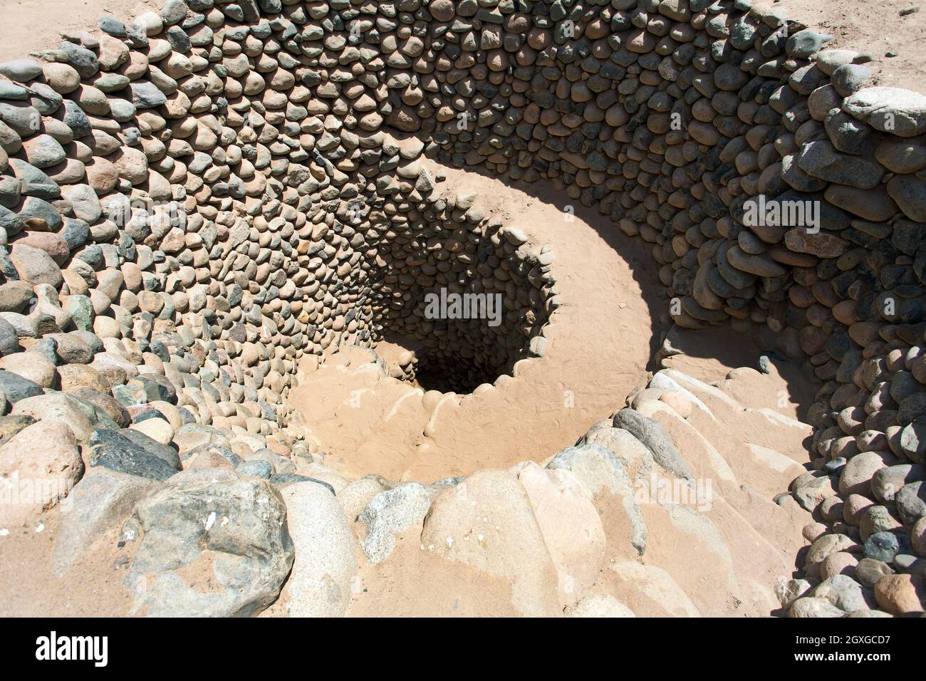 Cantalloc Aqueduct in Nazca or Nazca town, spiral or circle aqueducts ...