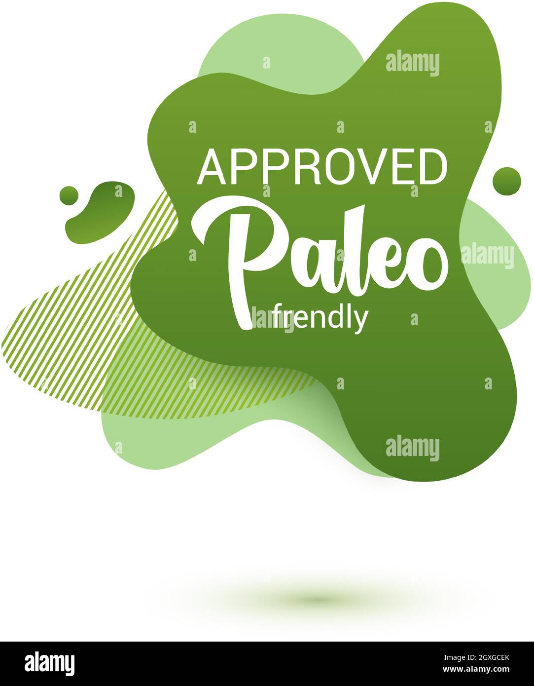 Paleo diet frendly badge. Green amoeba design of sticker for paleo diet ...