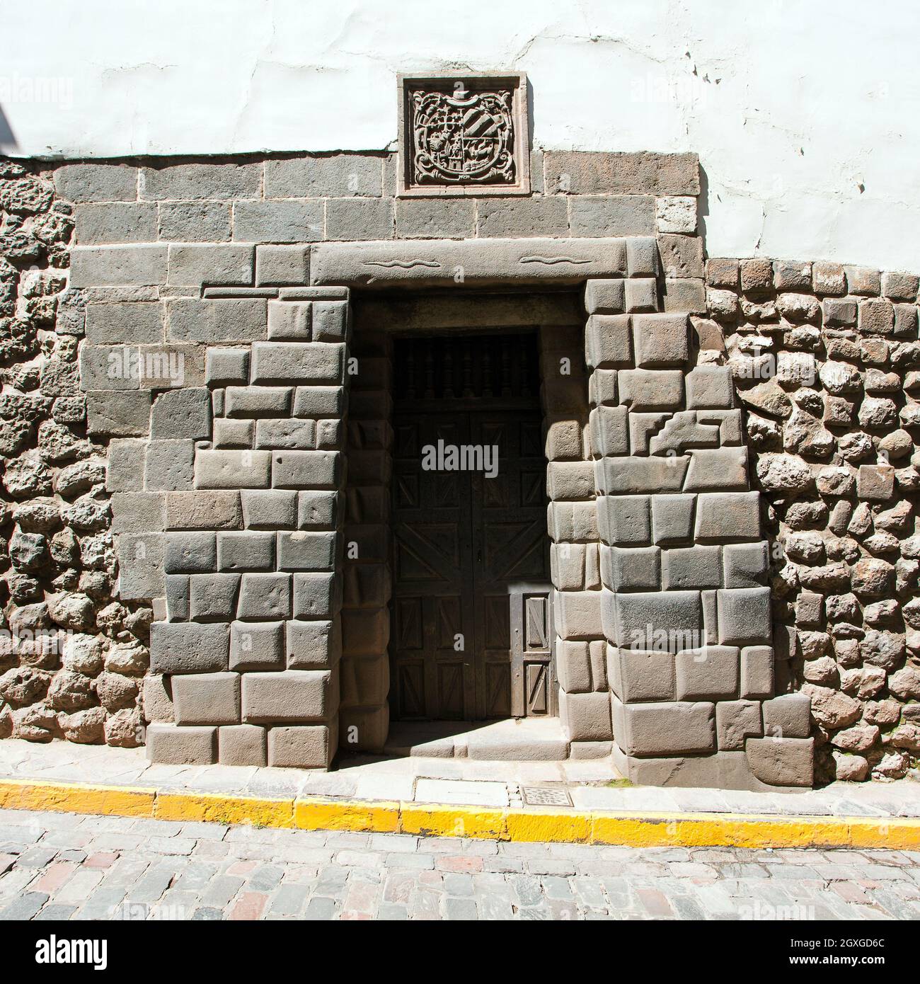 Twelve angles stone, Beautiful narrow street and buildings wall in ...
