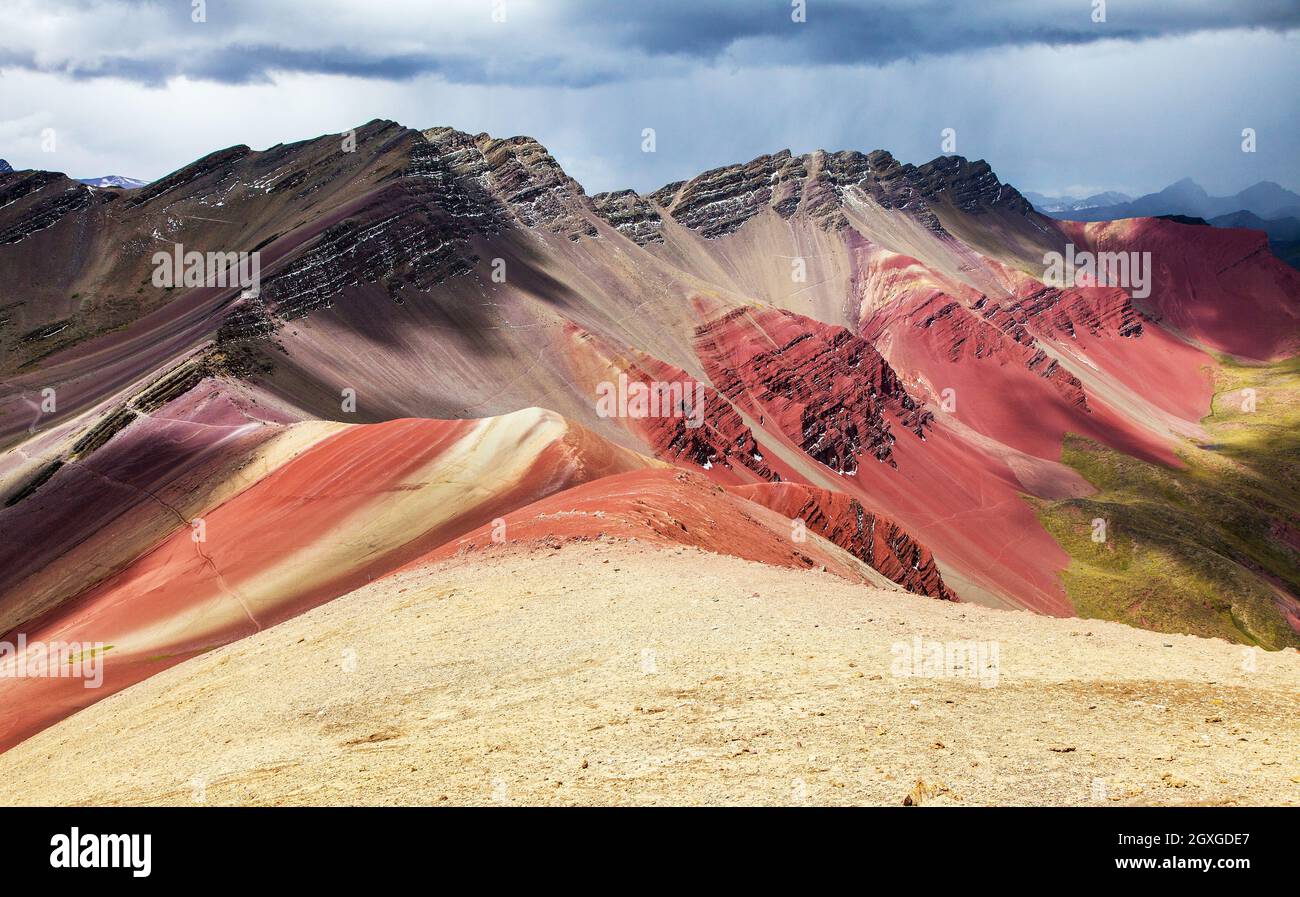 Rainbow mountains or Vinicunca Montana de Siete Colores, Cuzco region ...