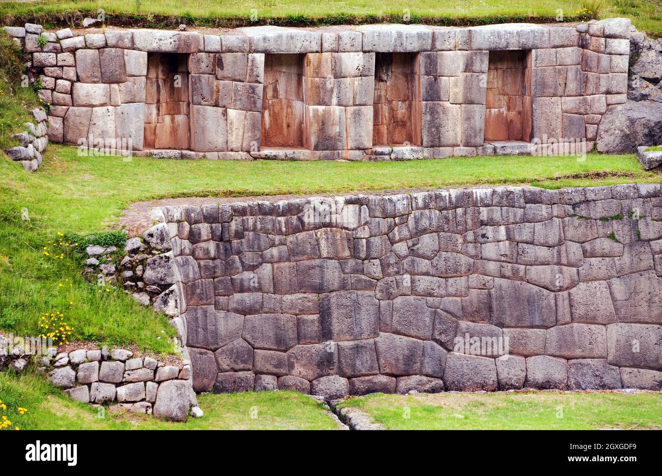 View of Tambo or Tampu Machay, Inca ruins in Cusco or Cuzco town, Peru ...