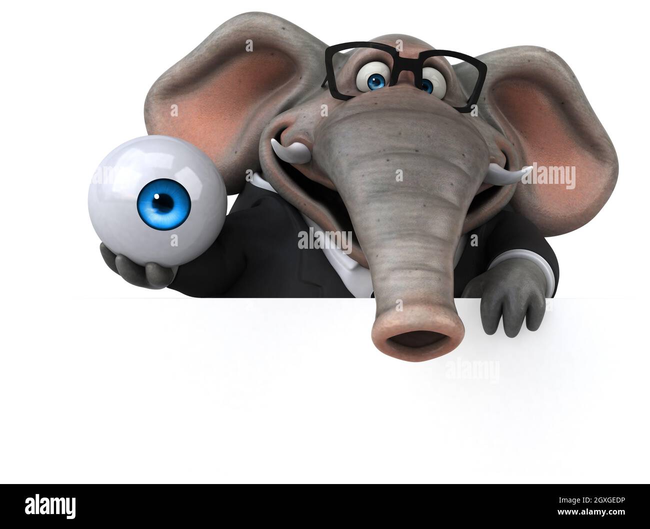 Fun elephant - 3D Illustration Stock Photo - Alamy