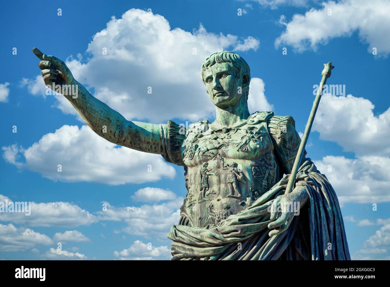 Italy, Rome. Statue in a public street of the roman emperor Gaius ...