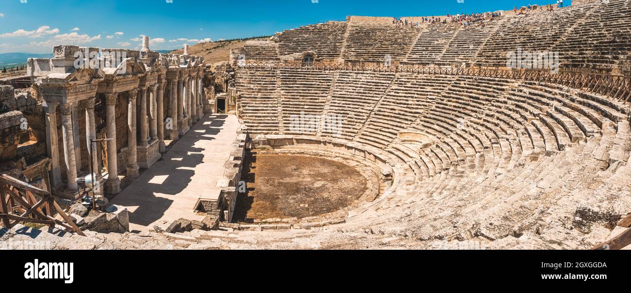 Aspendos Ancient City. Panoramic view of the ancient theater. Antalya ...