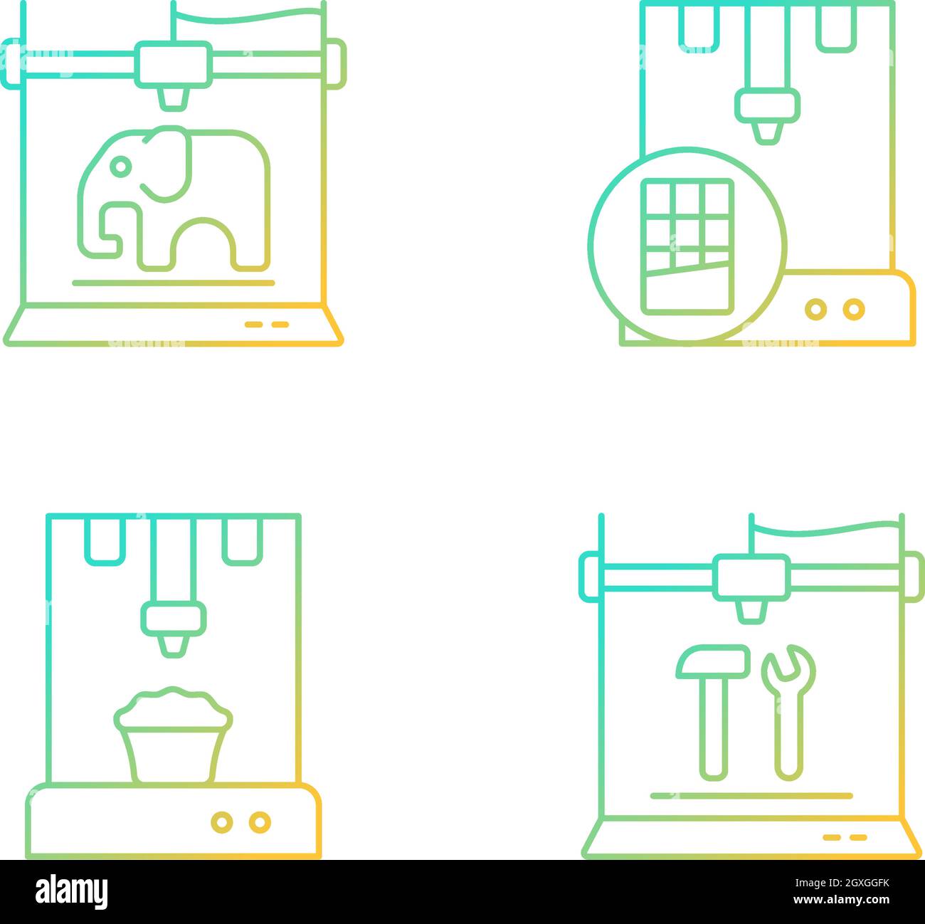 3d printed objects Stock Vector Images - Alamy