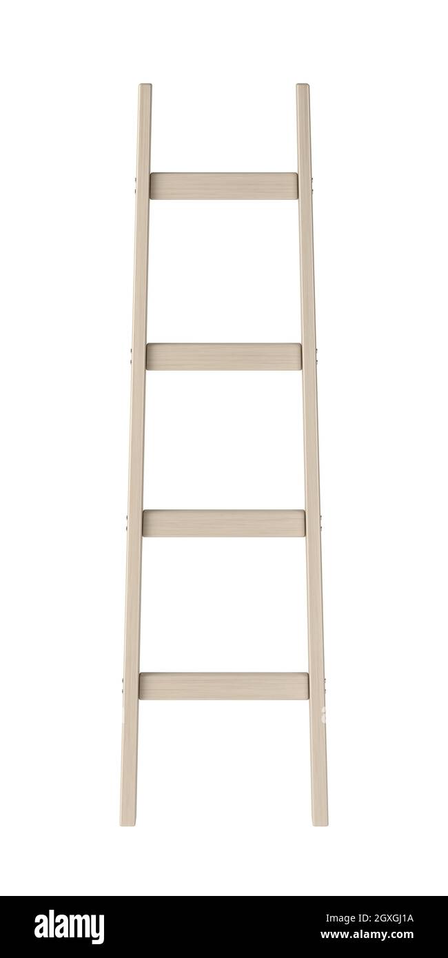 Wooden ladder isolated on white background Stock Photo - Alamy