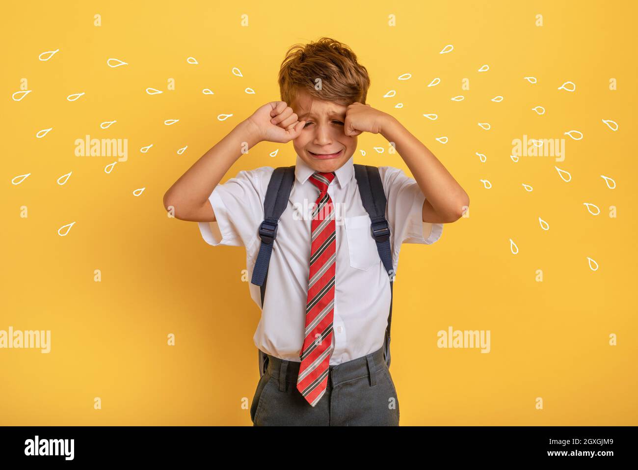 Child cries because does not want to go to school Stock Photo - Alamy