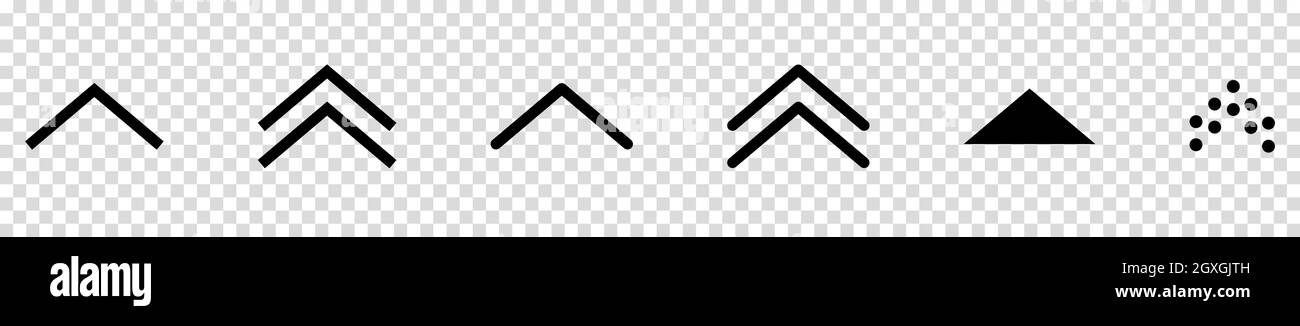 Scroll or swipe up icons. Vector buttons isolated on transparent ...