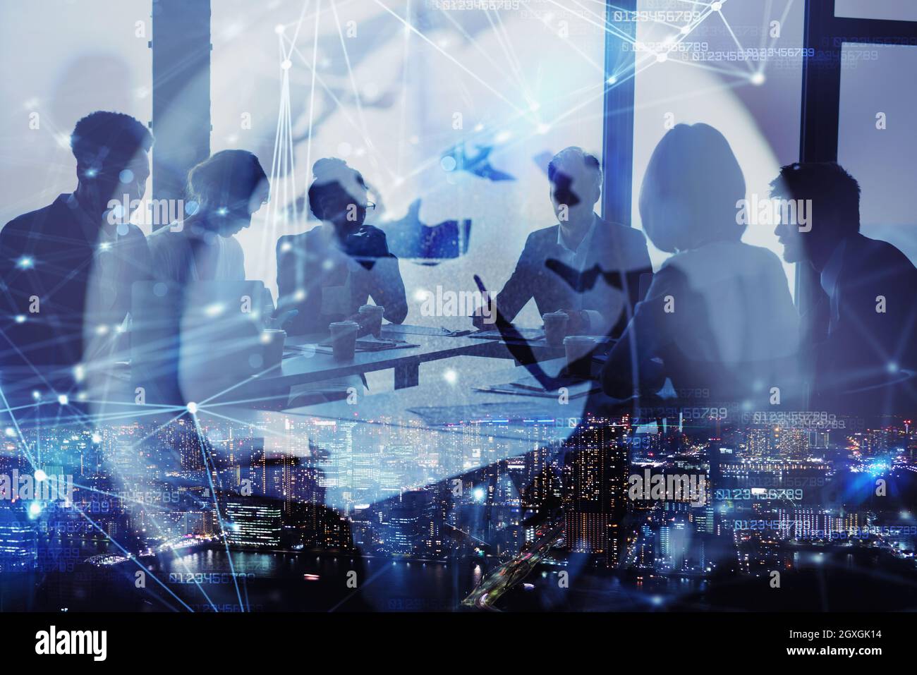 Abstract concept of global business. Double exposure effects Stock ...