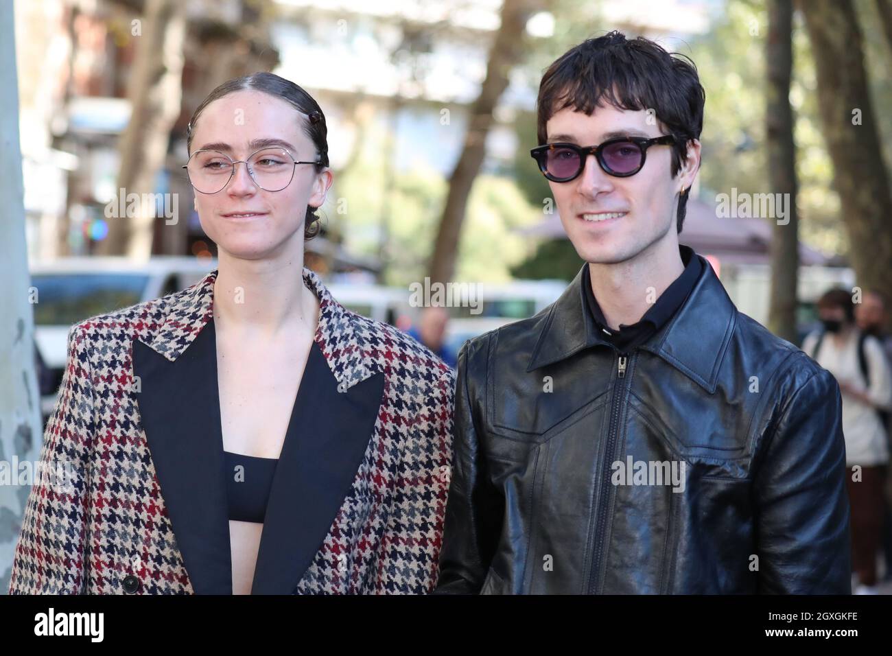 Ella Emhoff and Sam Hine arriving at the Stella McCartney 2021 Paris ...