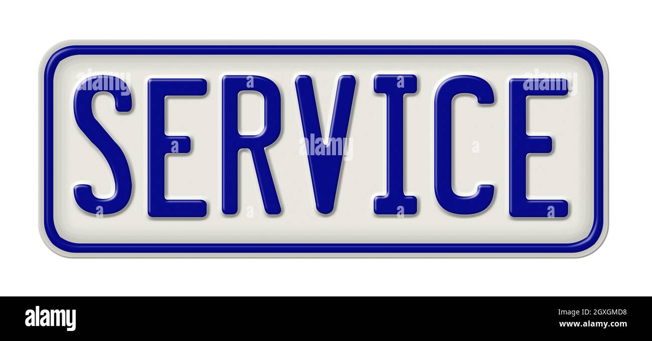 Metal sign on a white background - 3D illustration - Service Stock ...