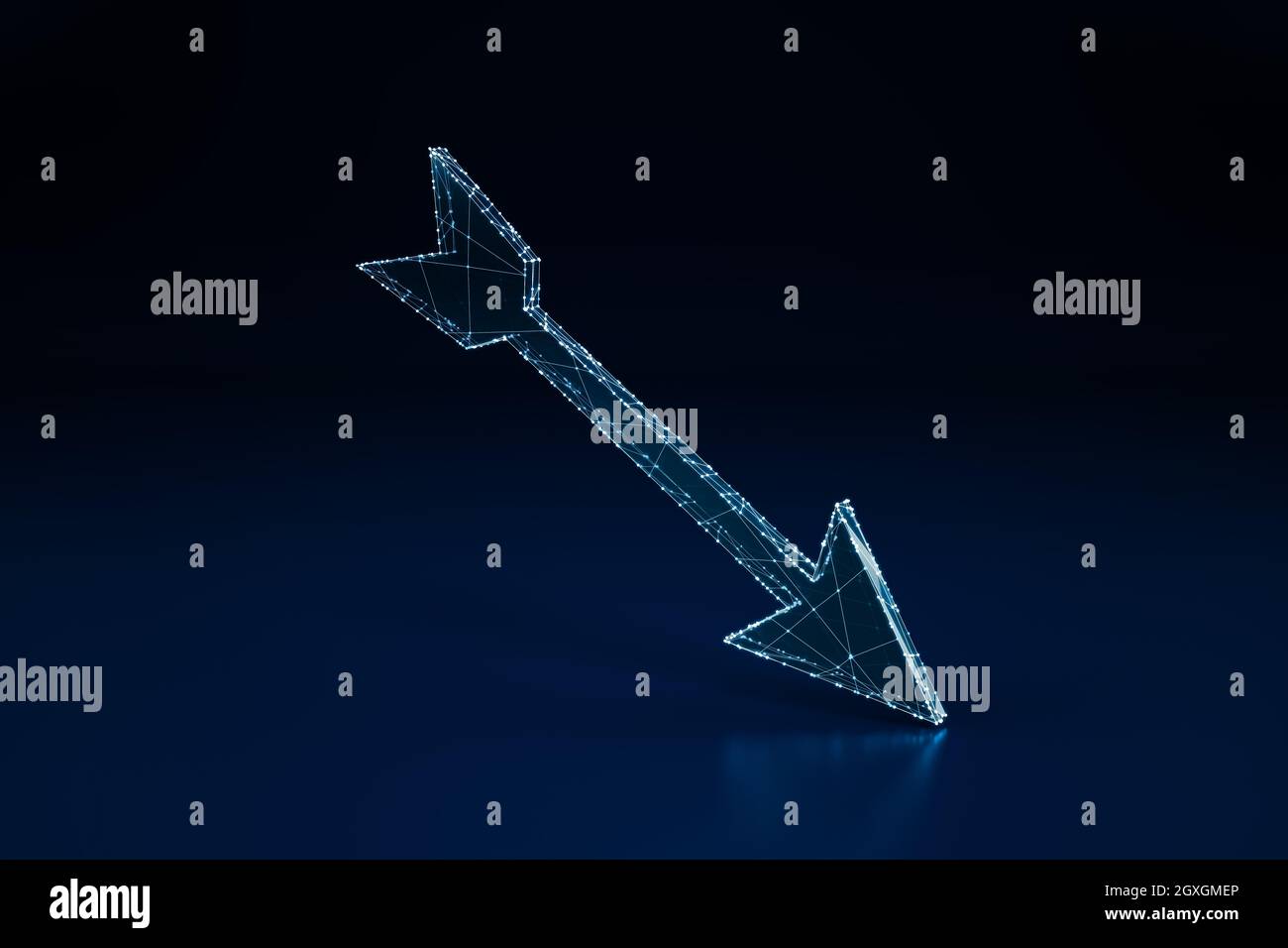 Technological and digital arrow with light effects. 3D Rendering Stock ...