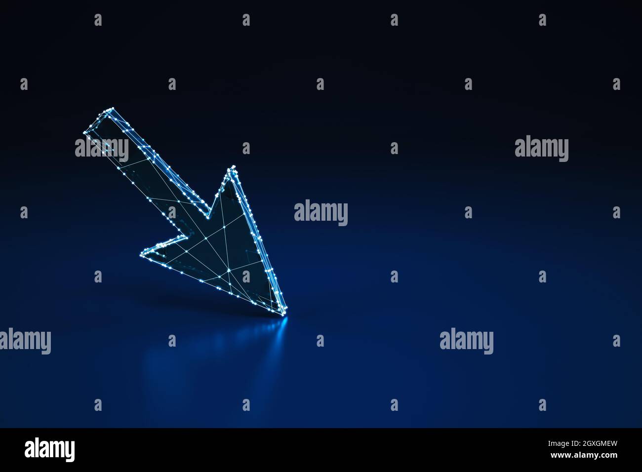 Technological and digital arrow with light effects. 3D Rendering Stock ...