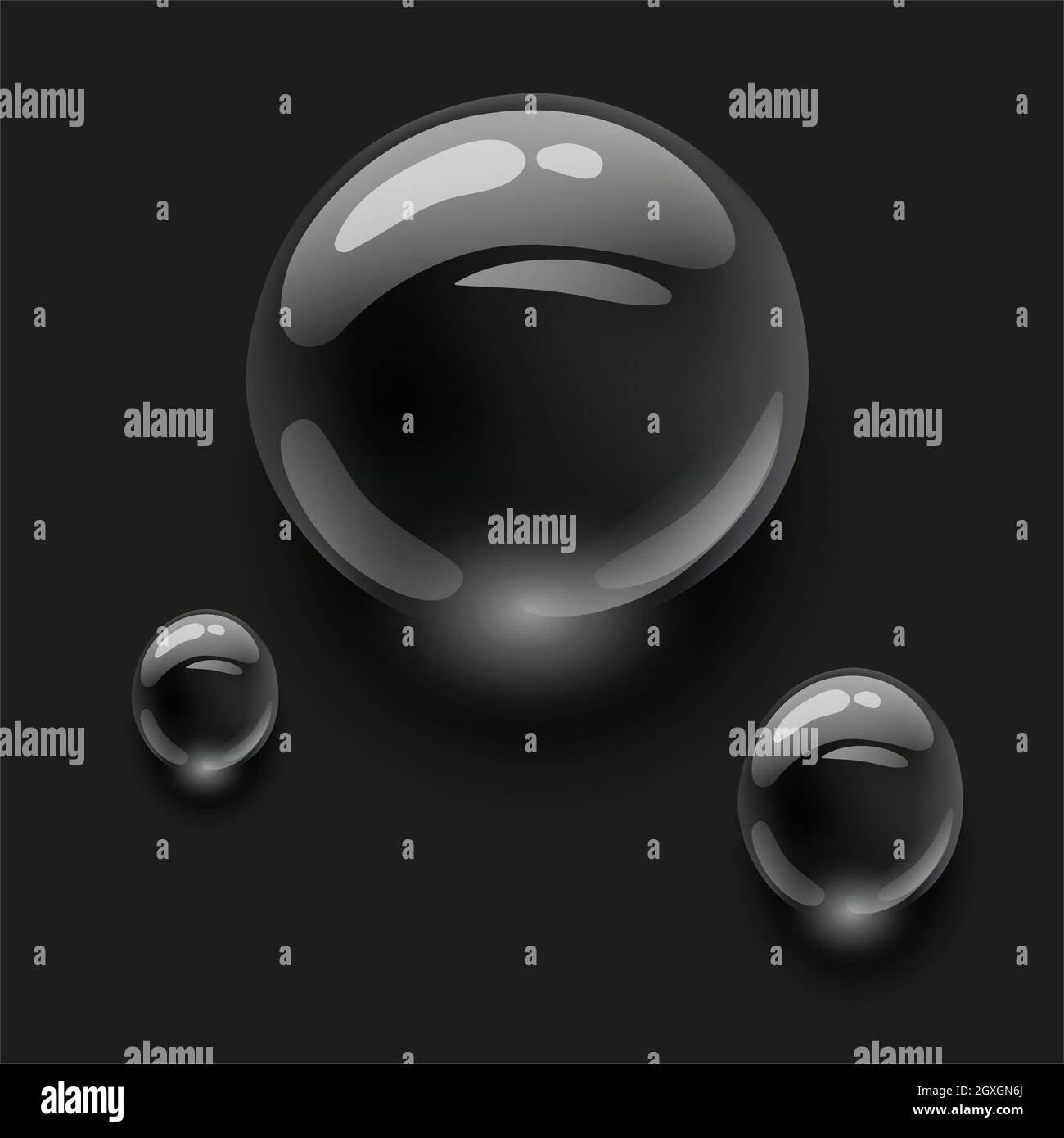 Realistic transparent water drops on colorful backgrounds. Vector ...