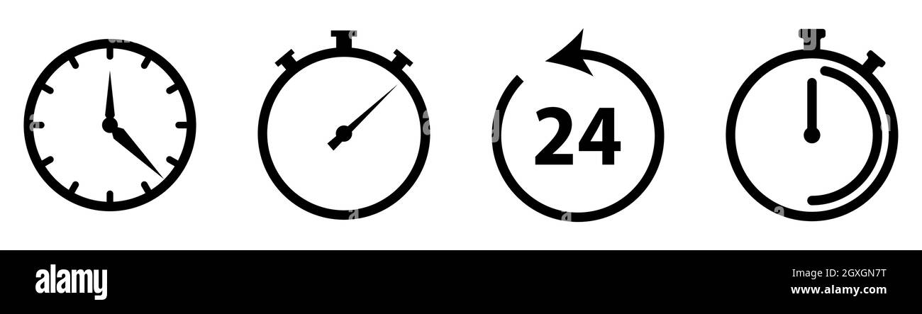 Set Of Timers Icon Vector Countdown Circle Clock Counter Timer Vector