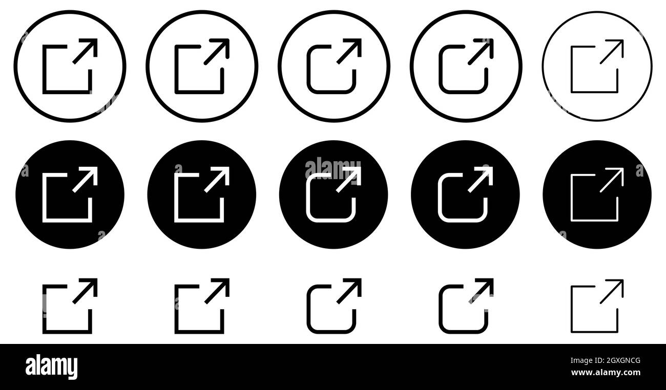 Set of external link icons. Vector sign isolated on white background ...