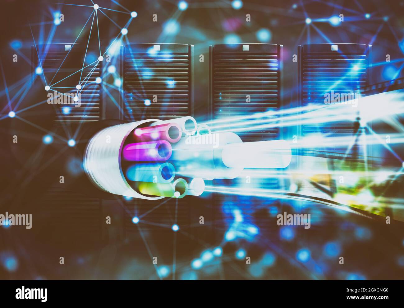 Fiber optic cable in a data center room Stock Photo - Alamy