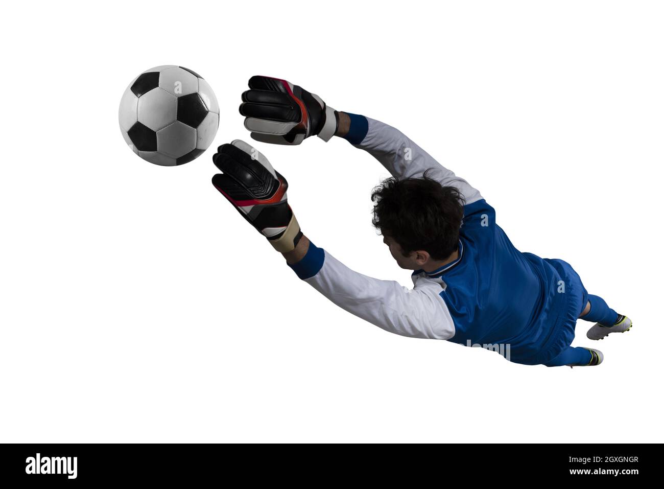 Football close up scene at the stadium. Isolated on white background ...