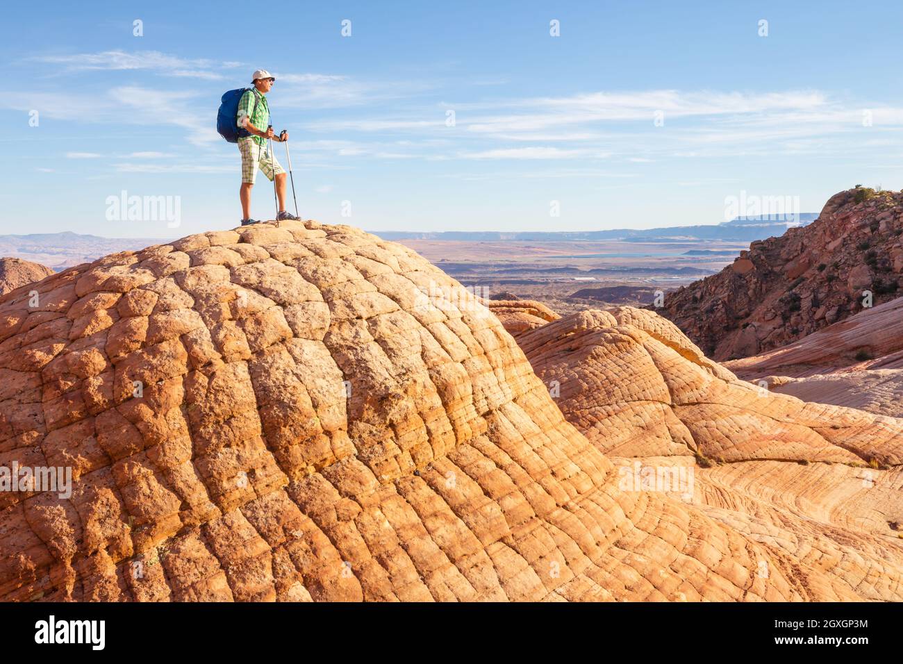 Hike in the Utah mountains. Hiking in unusual natural landscapes ...