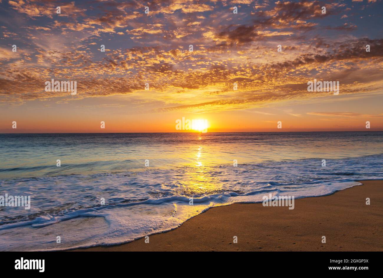 Scenic colorful sunset at the sea coast. Good for wallpaper or ...