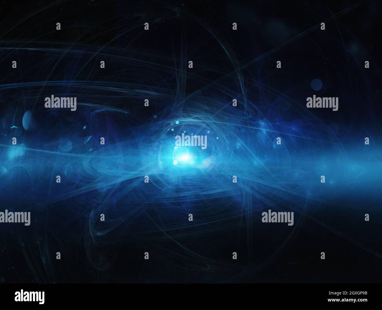 Abstract blue internet background with connection of optical fiber ...