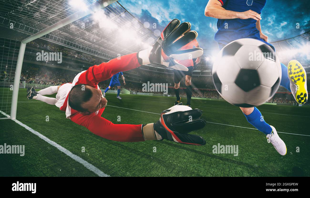 Football close up scene at the stadium Stock Photo - Alamy