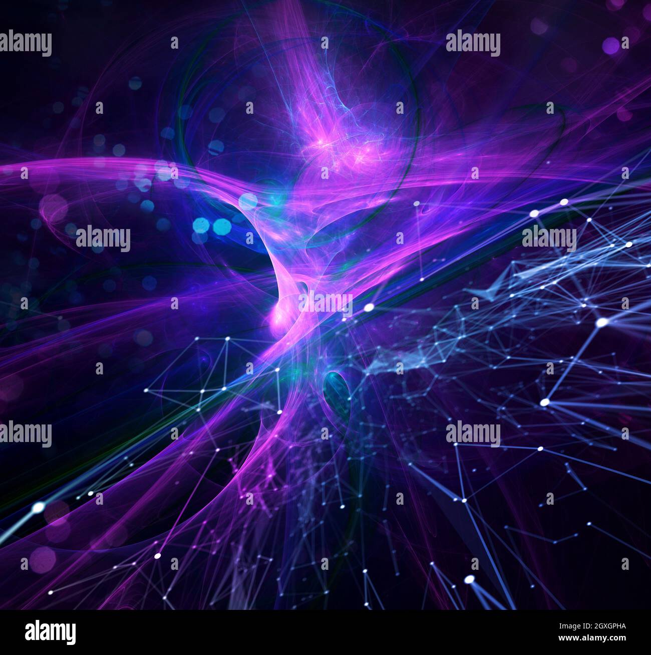 Futuristic abstract internet connection network background with motion ...
