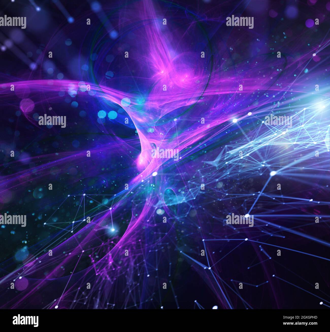 Futuristic abstract internet connection network background with motion ...