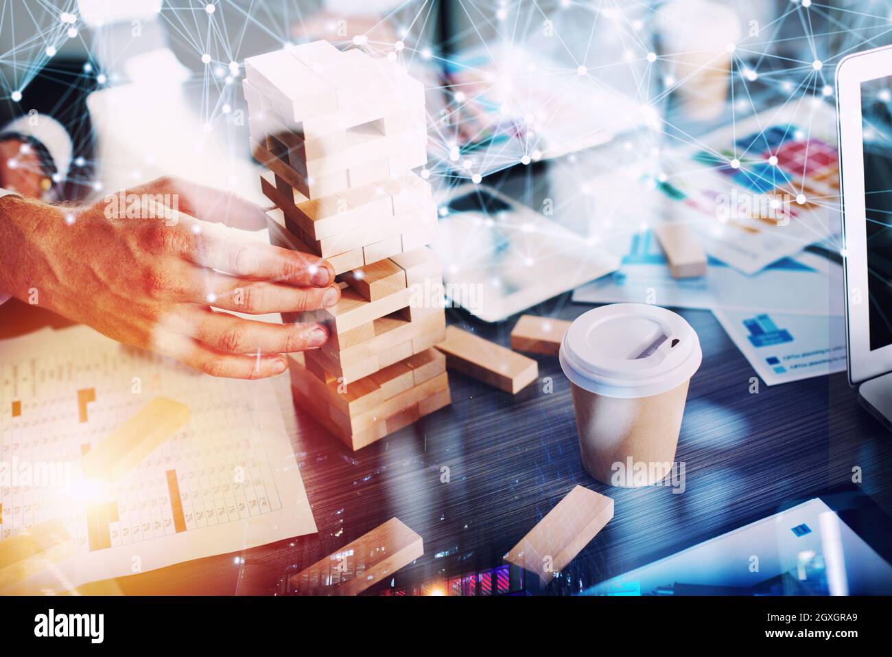 Concept of teamwork, union of the parties to carry out a common project ...