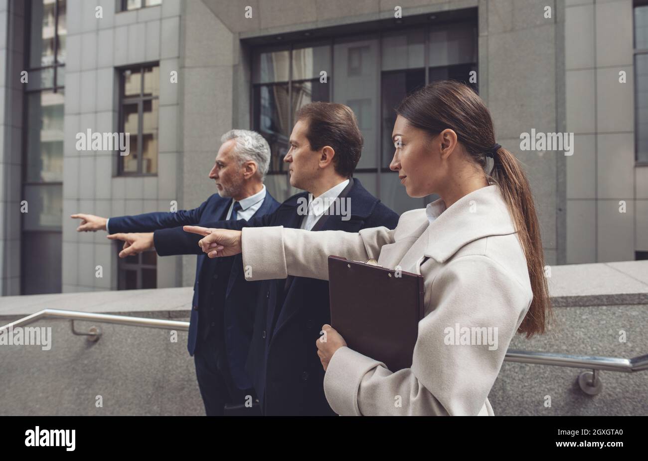 Business team point far together. Concept of future, success ...