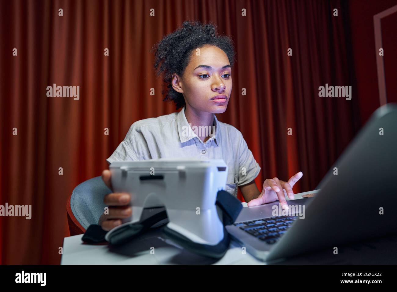 Employee tired after hard-working day in office Stock Photo - Alamy