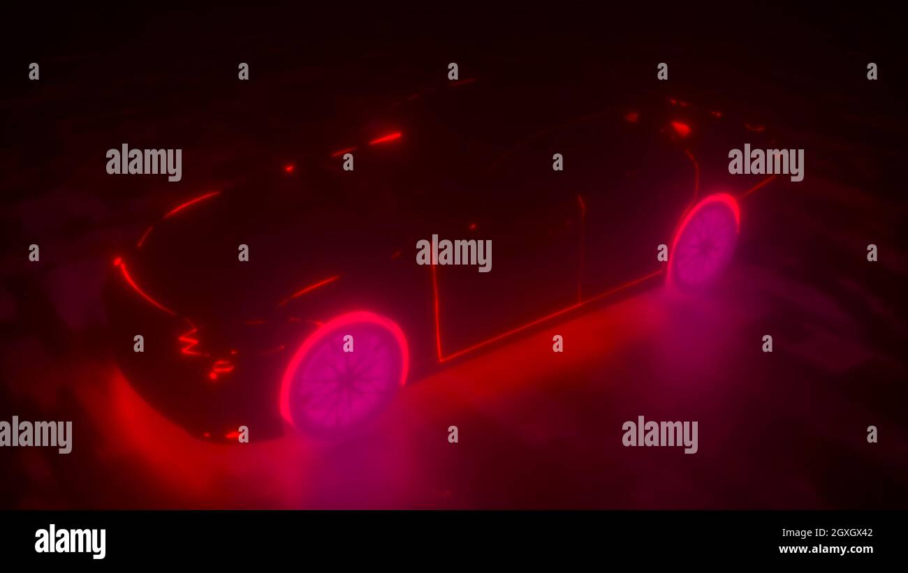 Highspeed 3d render transport in night futuristic entourage alight from ...