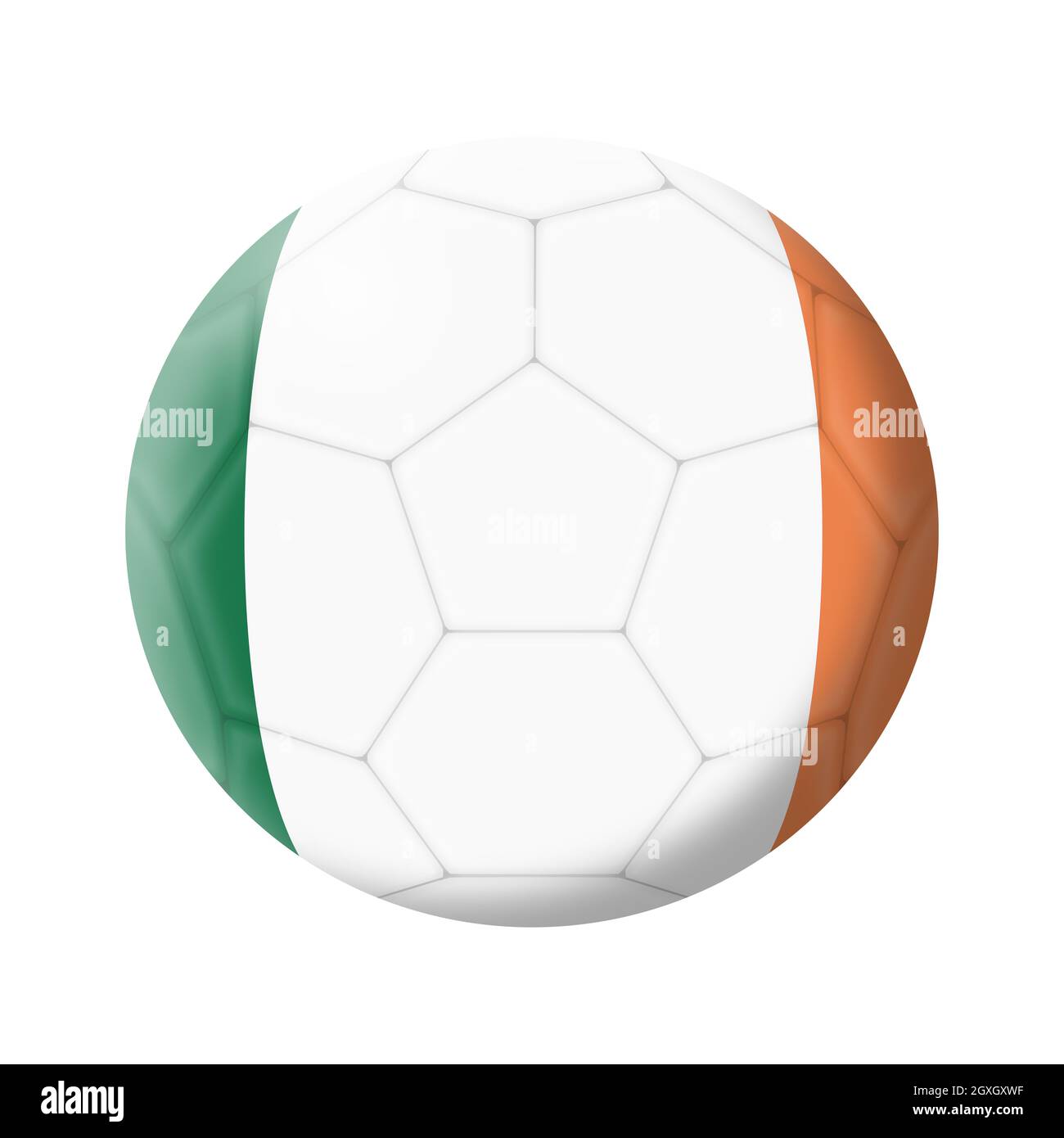 A Republic of Irelend soccer ball football 3d illustration isolated on ...