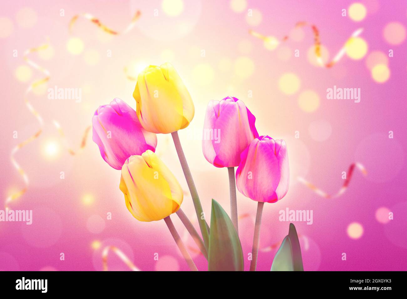 Spring concept of the celebration. Greeting card for women's Day Stock ...
