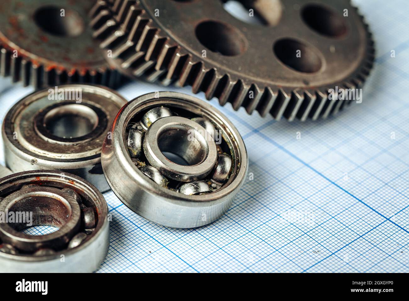 Car parts on graph paper for car engineering Stock Photo - Alamy