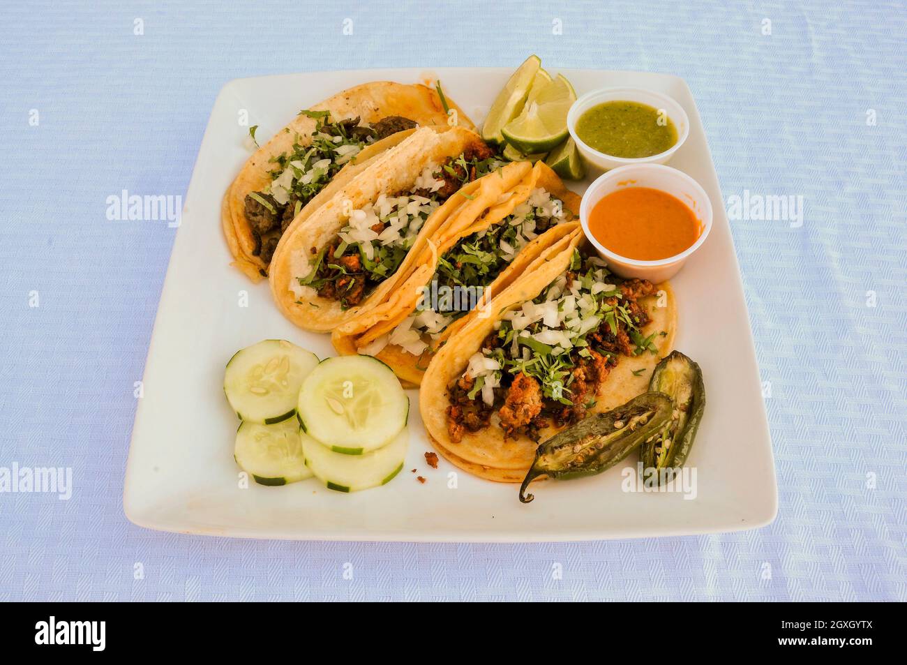 Authentic tex mex mexican cuisine known as a Taco Stock Photo - Alamy
