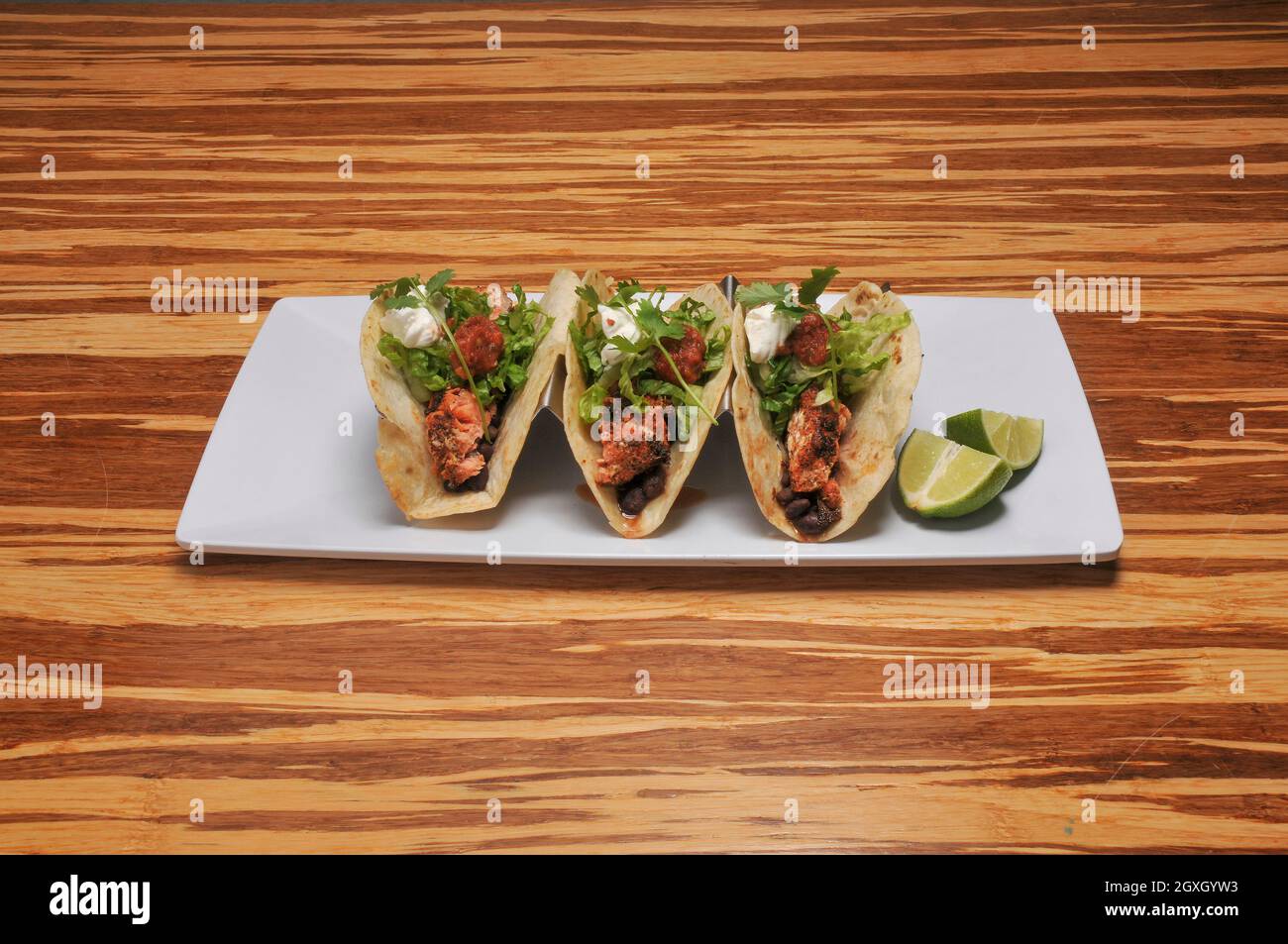 Authentic tex mex mexican cuisine known as a fish Taco Stock Photo - Alamy