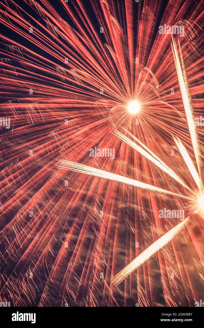 The moment of explosion of fireworks. Shooting Location: Tokyo ...