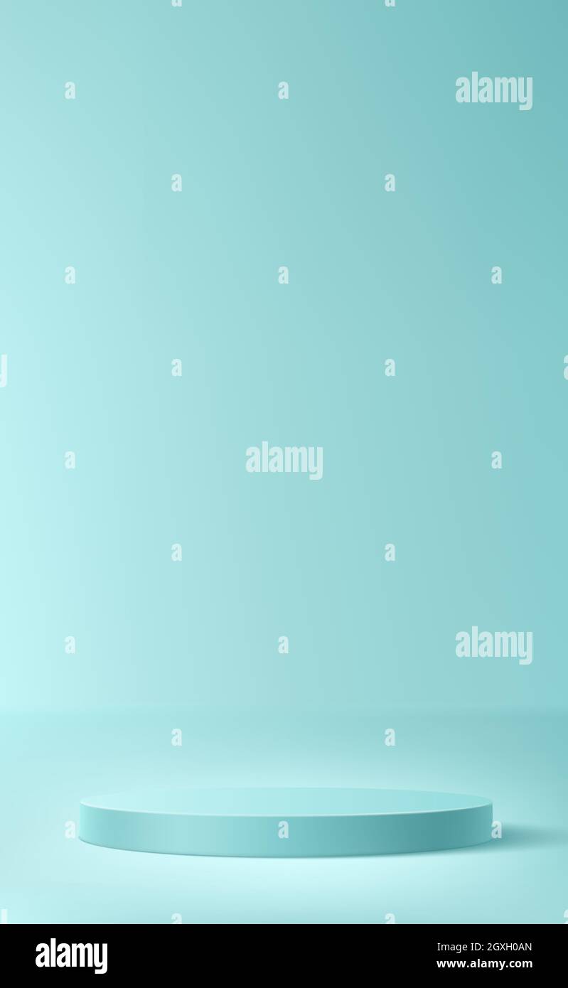 Blue studio background, with a round podium - Vector illustration Stock ...
